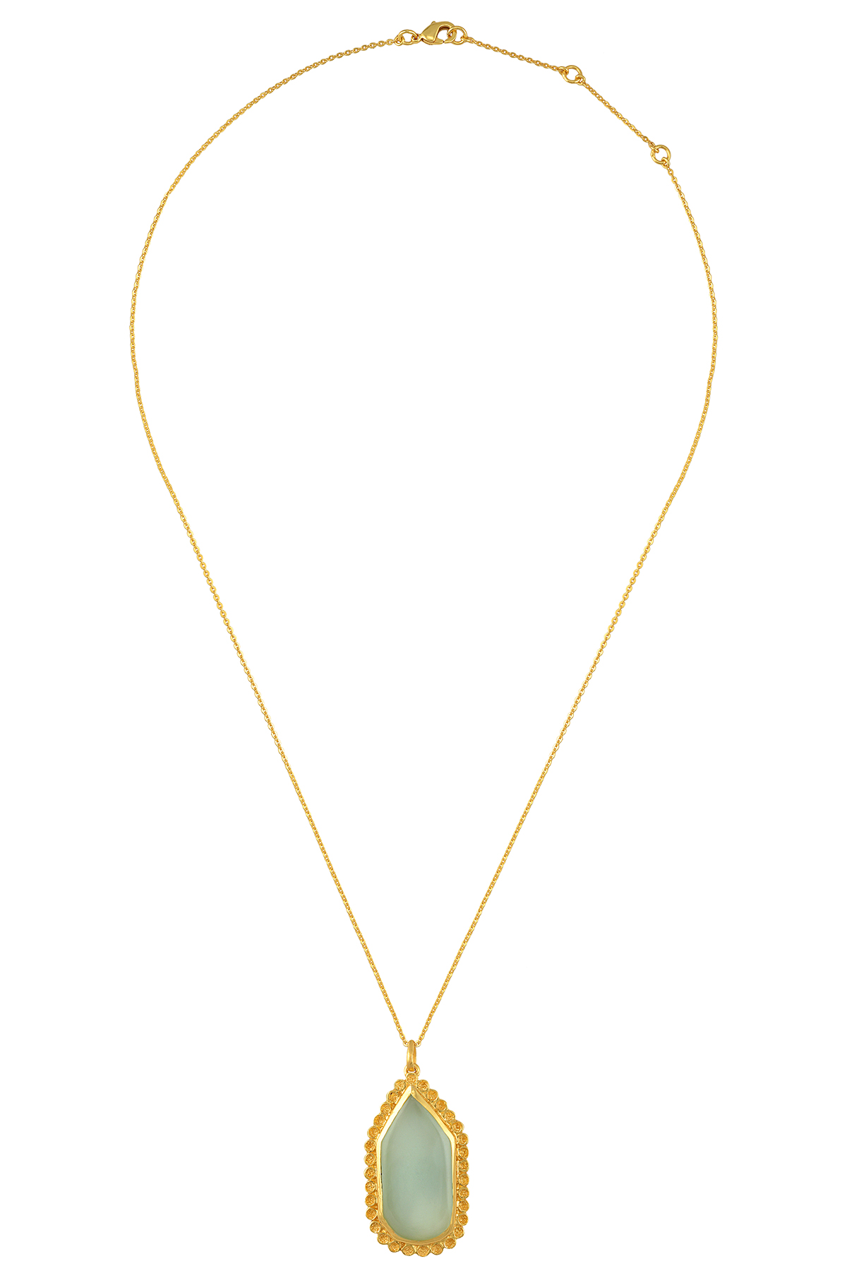 Gold Plated Abstract Glass Chain Pendant